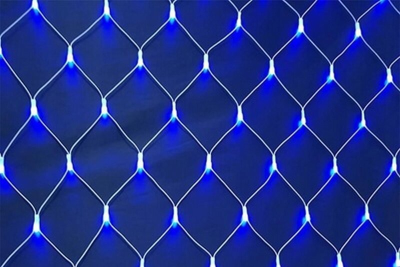 Гирлянда светодиодная B-13 "сетка" 3х3 м синяя, 400 ламп (синяя коробка)