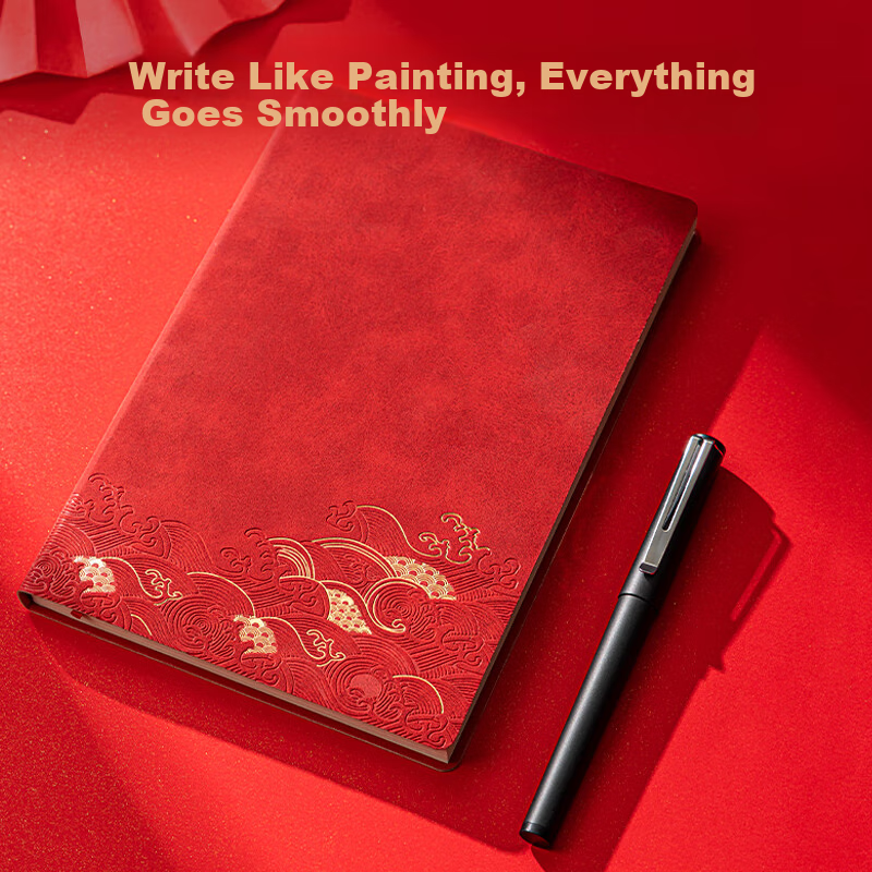 Deli (deli) national style gift box set national trend cultural and creative gift leather notebook signature pen gel pen set exquisite business office student gift box SA903