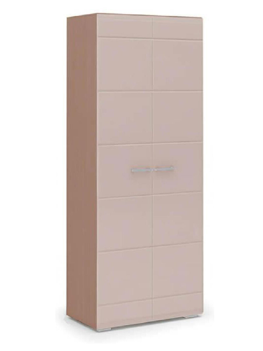 Шкаф 2-х дверный Стендмебель Симба шимо темный / кофе с молоком, 2000x570x800