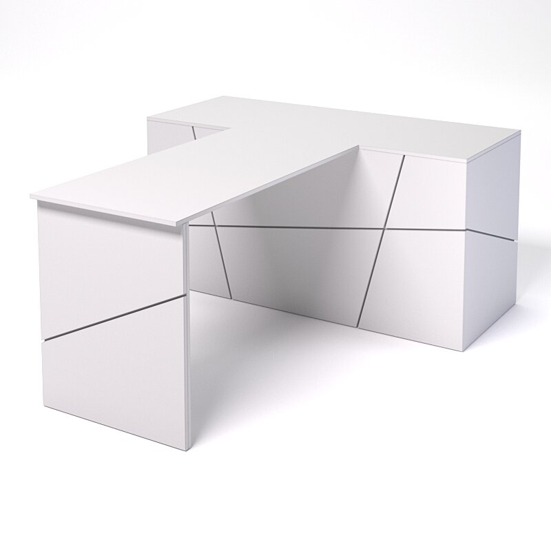 Стол руководителя №6 с приставкой брифингом, Белый. Производитель товара - компания Westcom.