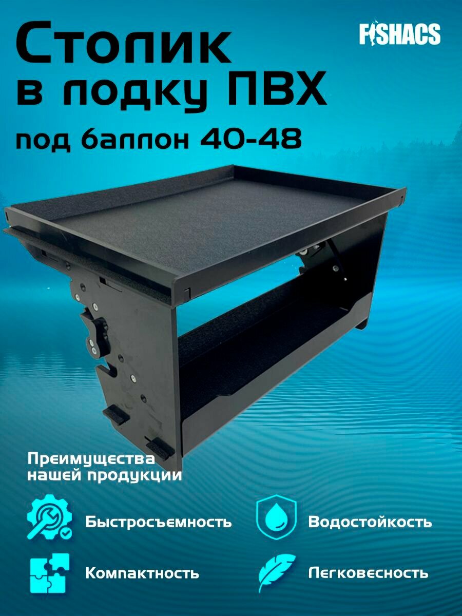 Столик для эхолота, FiSHACS, для пвх лодок с диаметром баллона 40-48см