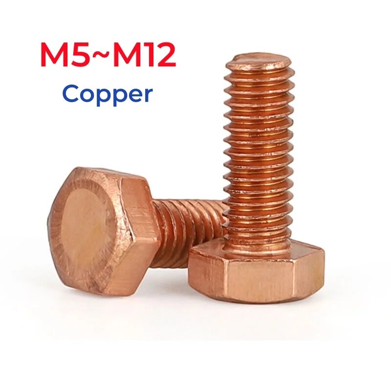 Медные шестигранные винты M5 M6 M8 M10 M12 M10-1pcs, 20 мм