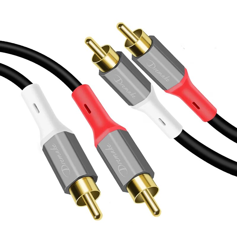 DREMAKE Аудиокабель RCA 2RCA «папа» на 2RCA «папа» 5м