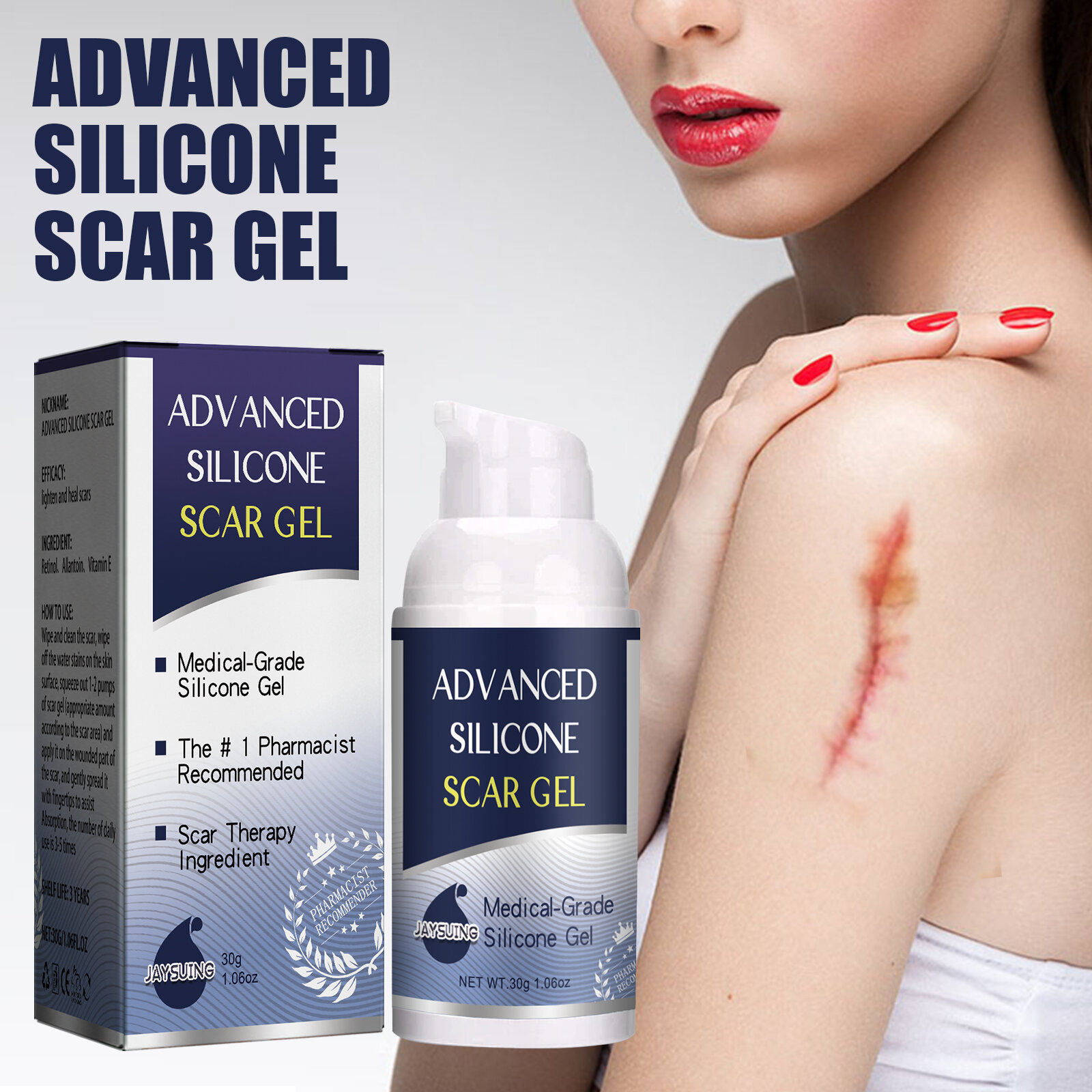 Гель для шрамов осветляющий восстанавливающий разглаживающий увлажняющий гель для ухода за кожей