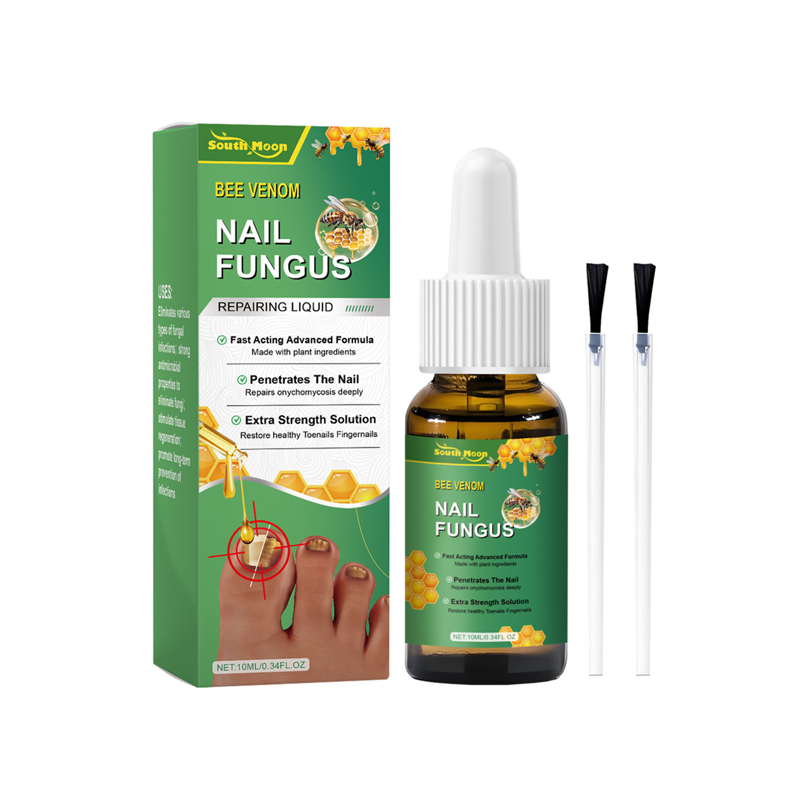 Раствор для ухода за ногтями South Moon Bee Venom, питательный и осветляющий уход за ногтями для рук и ног, ежедневный увлажняющий раствор