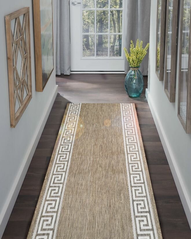 Ковер безворсовый 100х200см; рельефная циновка на пол в холл, в прихожую комнату, в коридор, в кухню, 1 х 2 м,