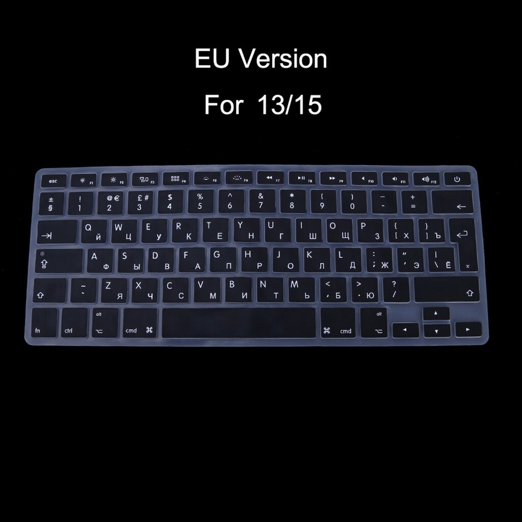Версия ЕС русская клавиатура Силиконовая кожа крышка для MacBooks Air 13 15 Евро