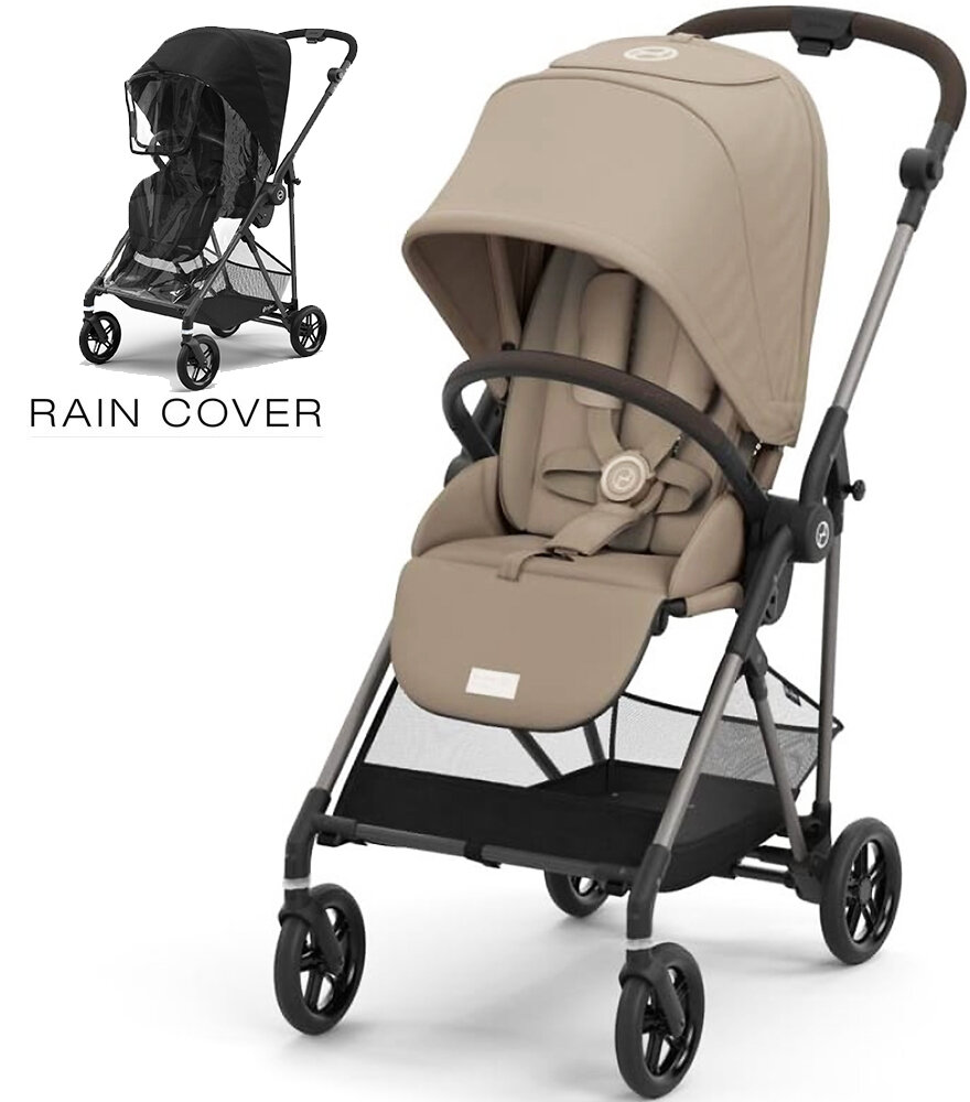 Cybex Melio Carbon (Almond Beige с дождевиком)
