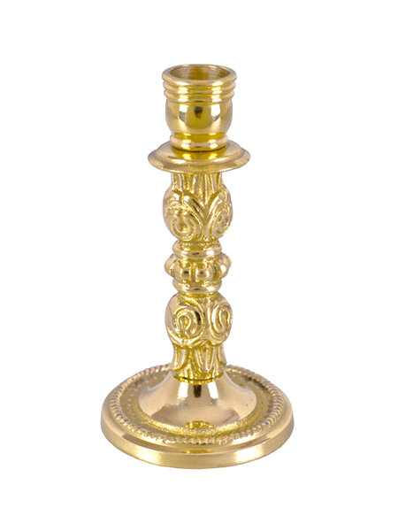 Подсвечник церковный для домашней молитвы, высота 5,5 см, бронза, литье, под свечу 0,85см.