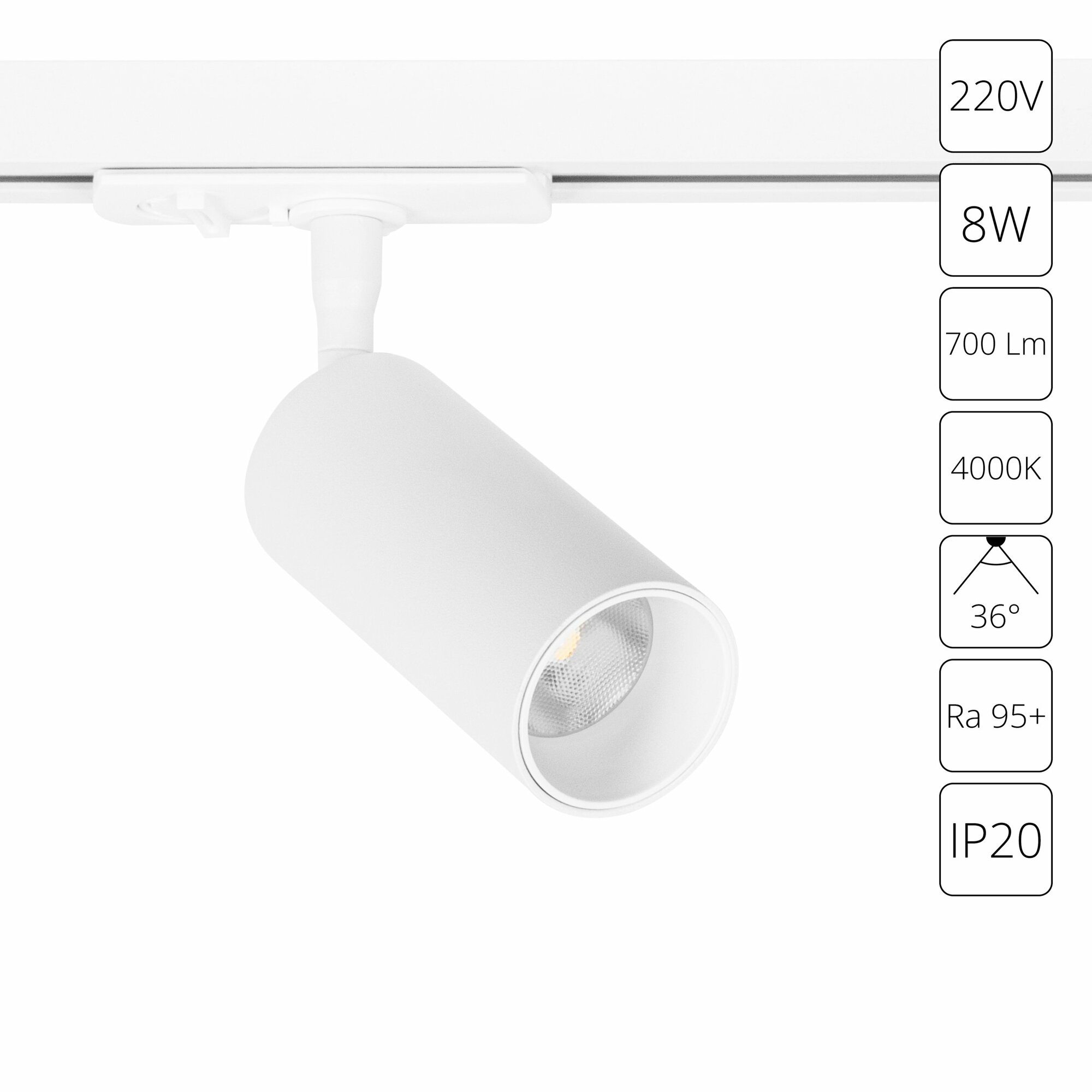 Трековый светильник Arte Lamp Aero W45xL100xH45 мм LED, цвет черный, арт. A1345PL-1WH