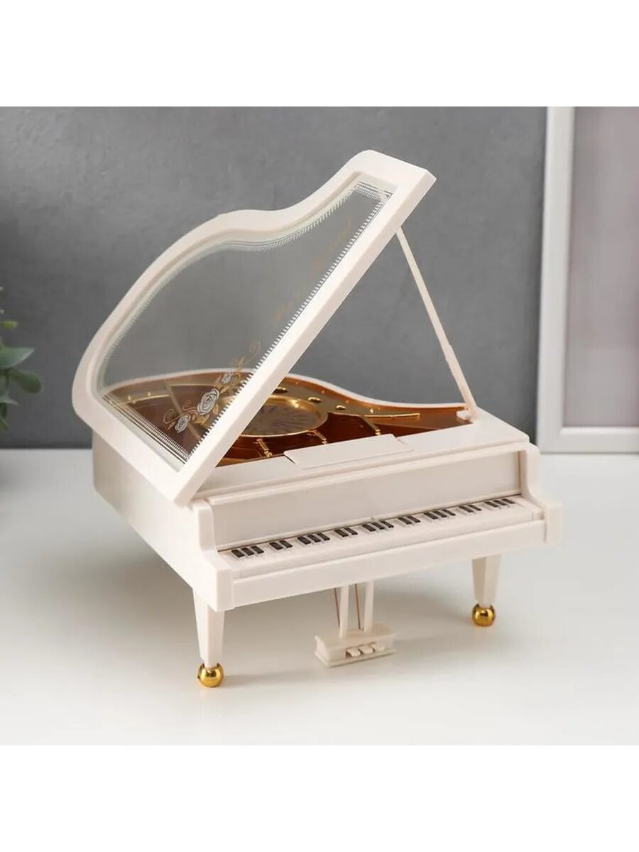 Механическая шкатулка с балериной и роялем