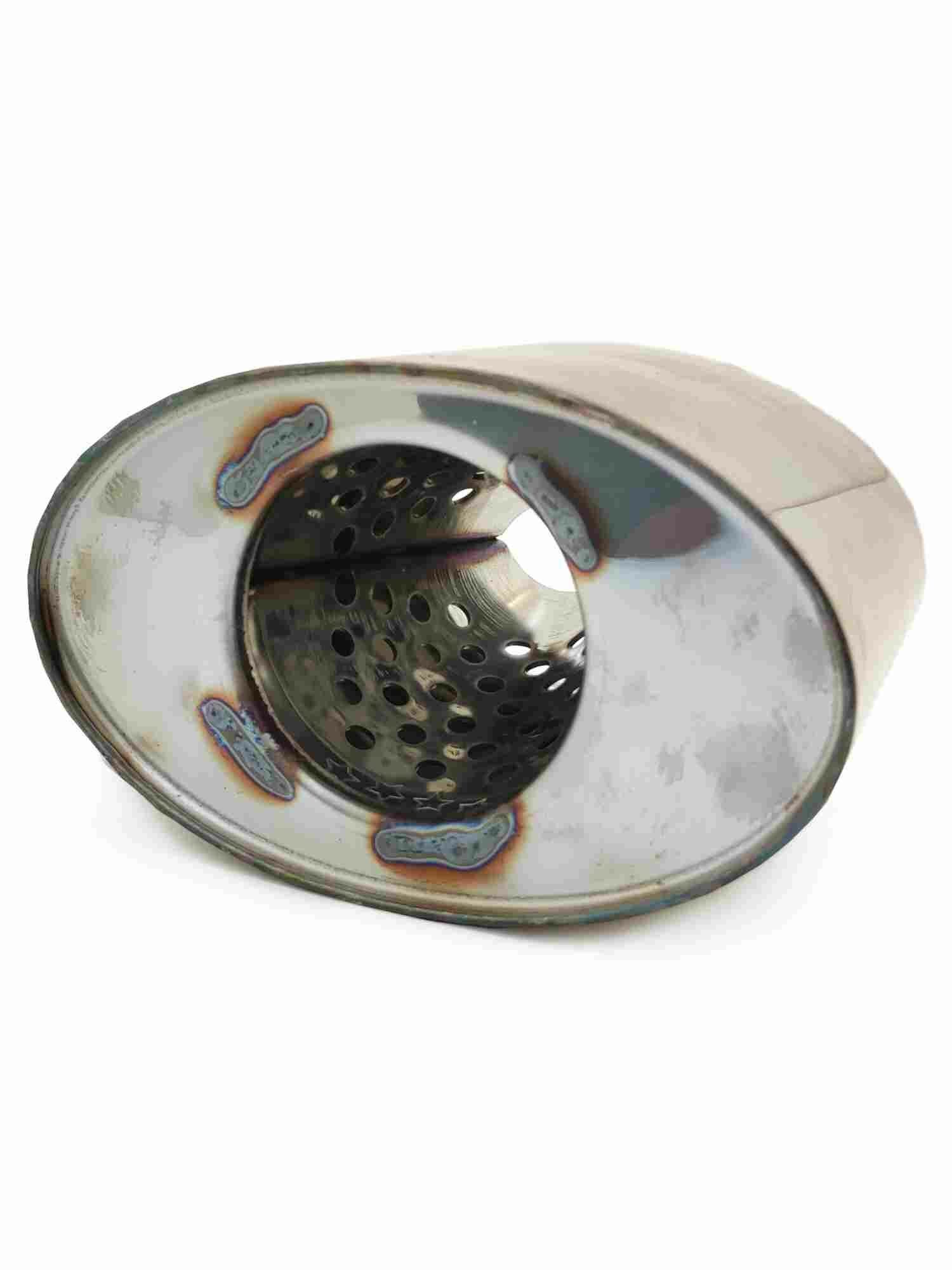 Пламегаситель (воронка) коллекторная в корпусе «belais» овальная ⬭ 90*160 мм, длина 100 мм (нержавеющая сталь) belais #16880