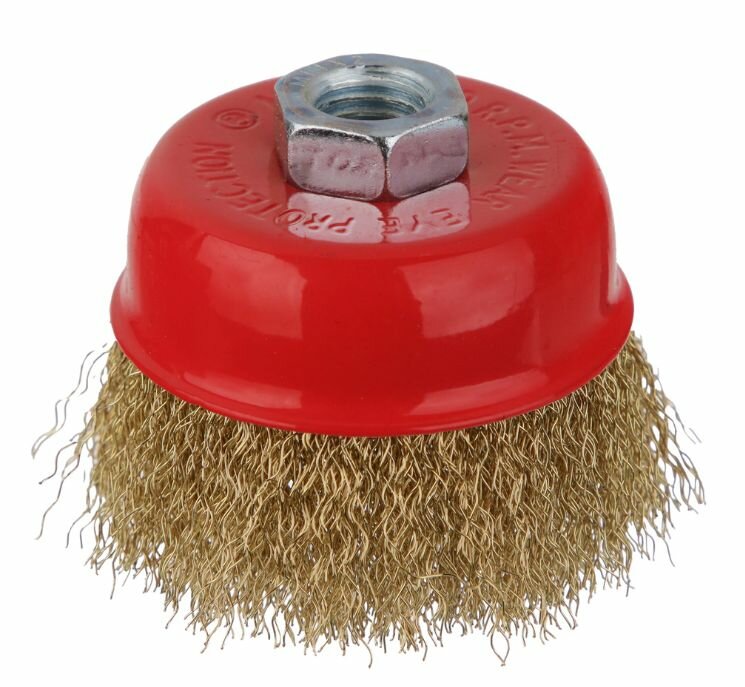 Щетка-насадка DORN для УШМ латунированная чашечная М14х75 мм