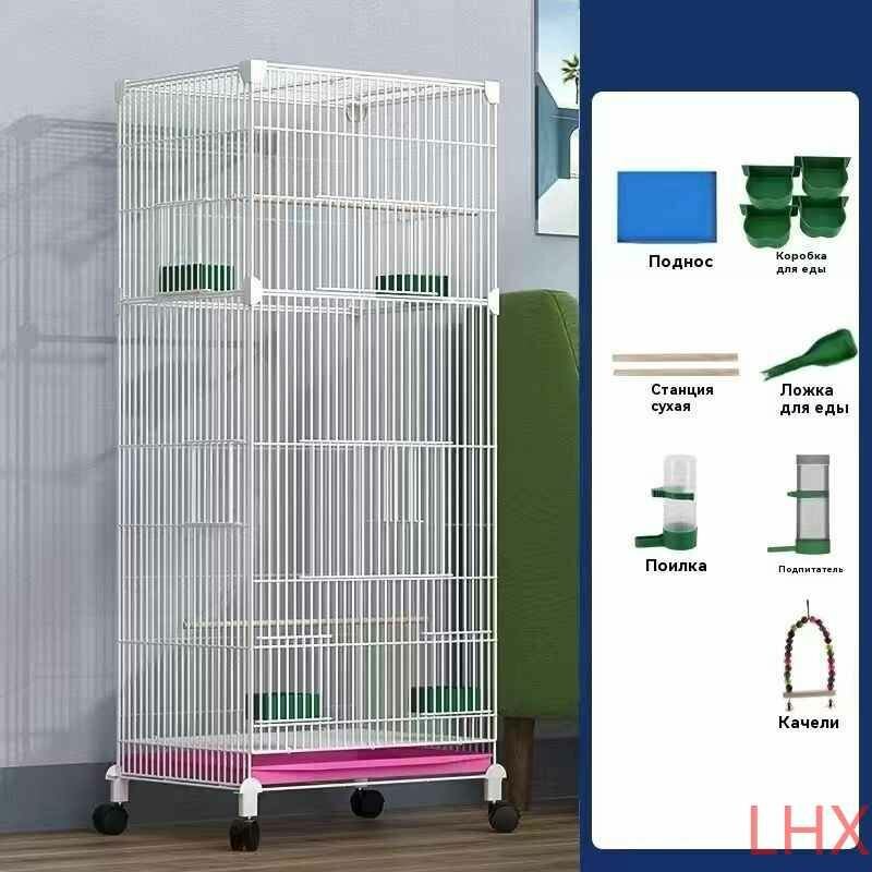 Большая клетка для птиц, 61*43*150 см, подходит для попугаев и других мелких и средних птиц