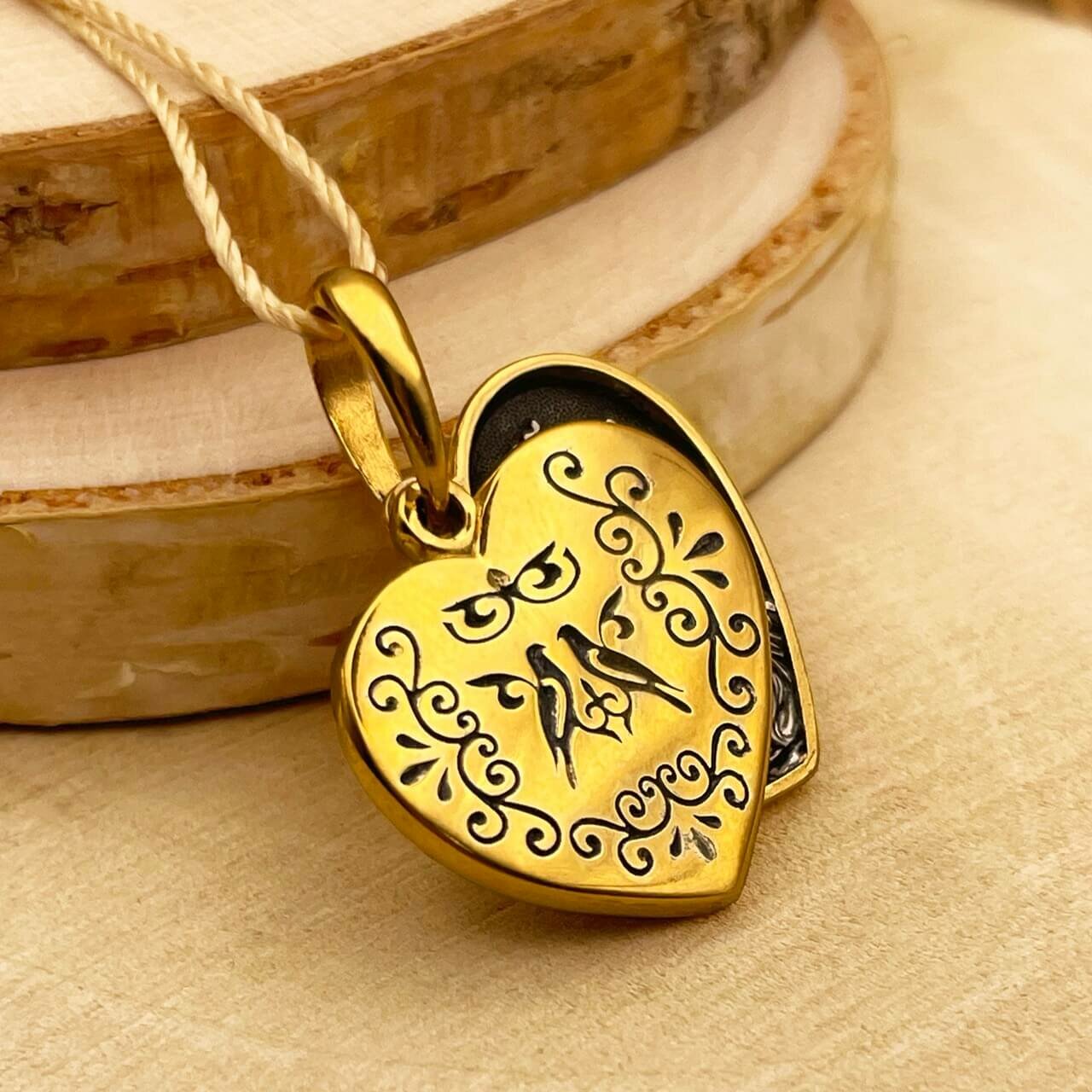 Подвеска, серебро, 925 проба, золочение, оксидирование, чернение