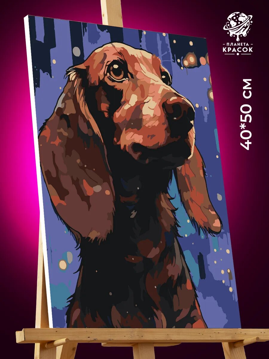 Картина по номерам Такса собака 40х50 см