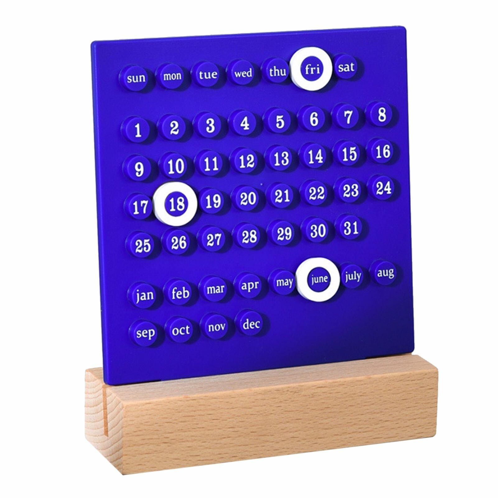 Деревянный детский календарь DIY с ручным управлением для развития навыков планирования вечный календарь для дома синий
