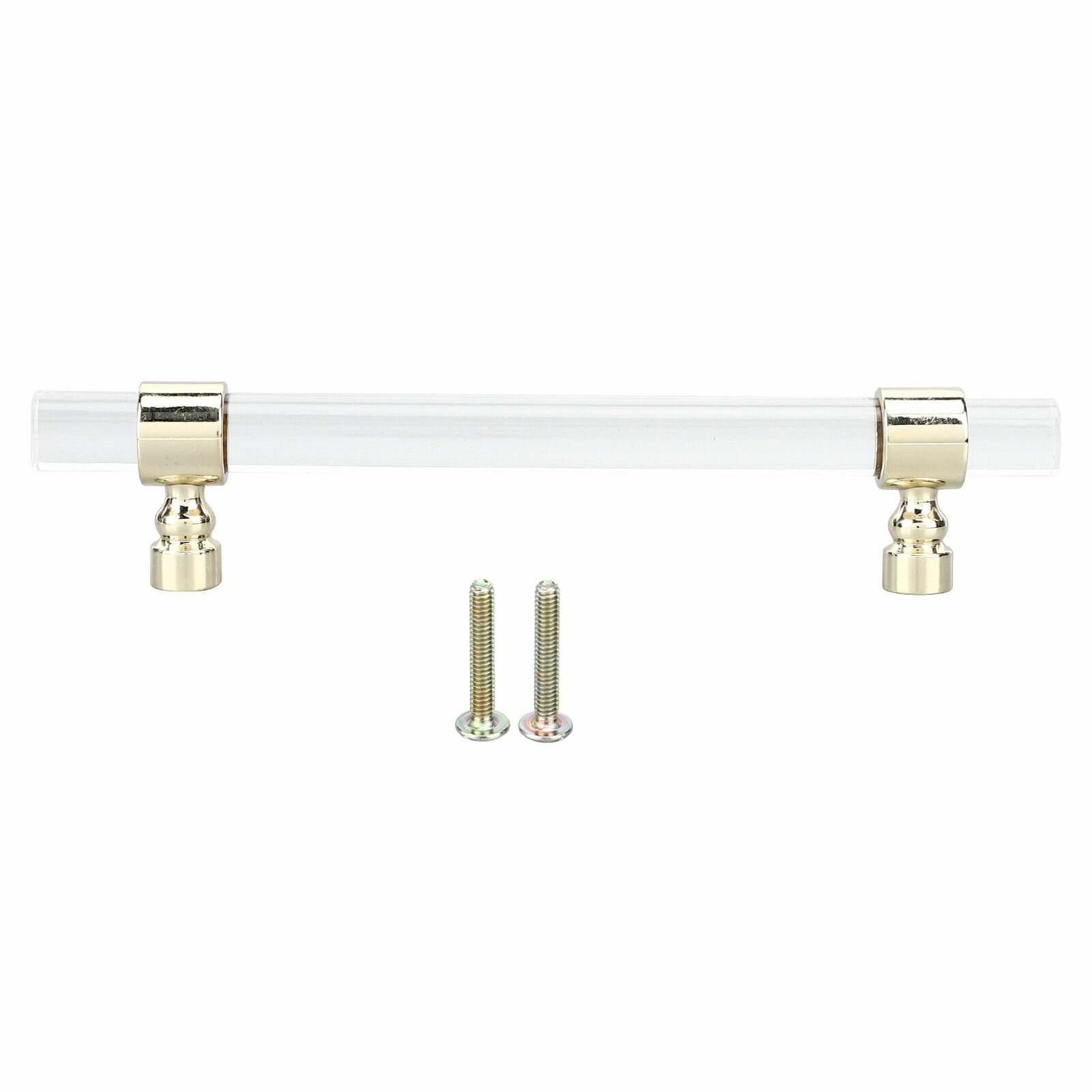 Хрустальная акриловая ручка, золотая, 128мм, простая установка