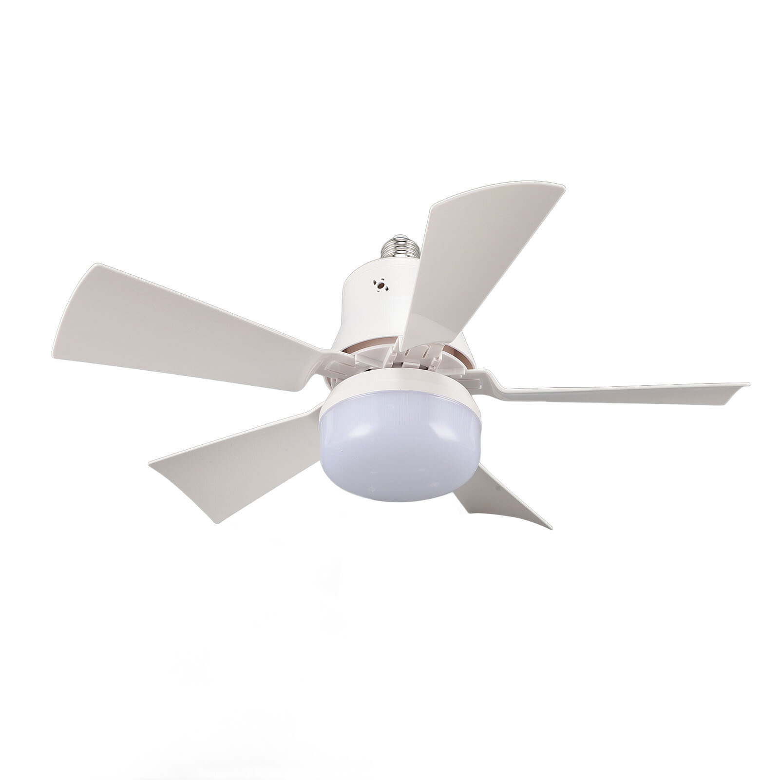 Потолочный вентилятор, 3000 К - 6500 К, регулируемая яркость, 3 скорости ветра, 3 таймера, цоколь E26, светильник с вентилятором, 85-265 В, белый цвет