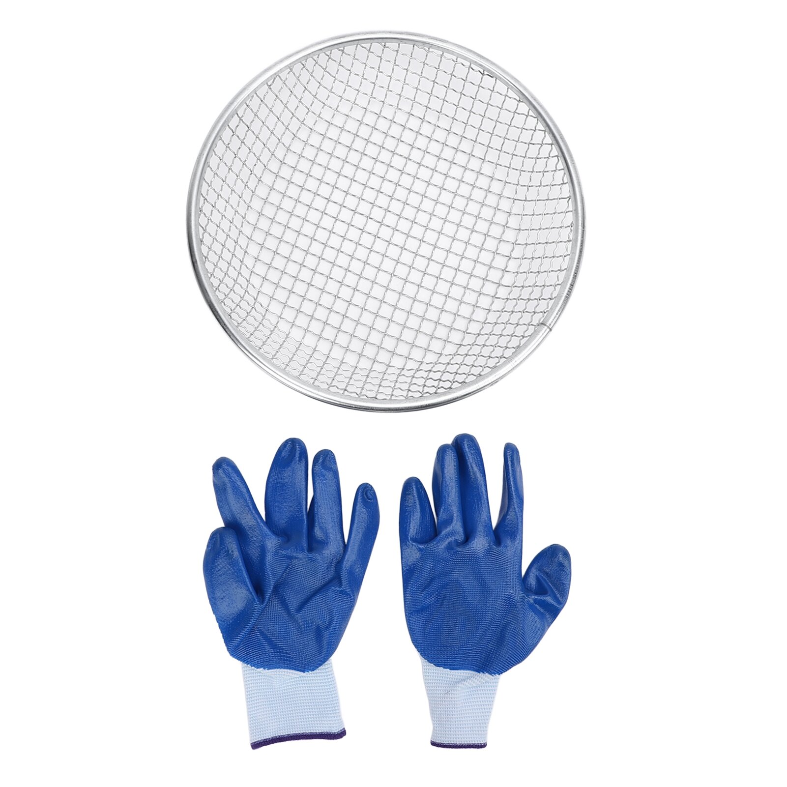 Садовый сито для песка, почвы, компоста, нержавеющая сталь, 50 кг, подшипник, садовый фильтр с противоскользящими перчатками, отверстие 10 мм / 0,39 дюйма