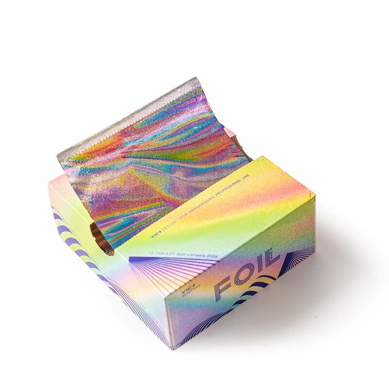 Цветные тисненые всплывающие листы фольги для волос, алюминиевая фольга для подсветки, для салона парикмахерской, для отбеливания, 200 листов фольги
