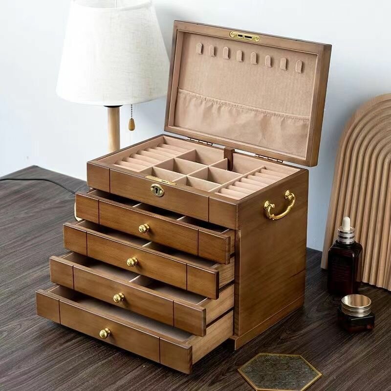 Шкатулка для украшений большая деревянная/ Шкатулка на подарок 30045, 5 ярусов