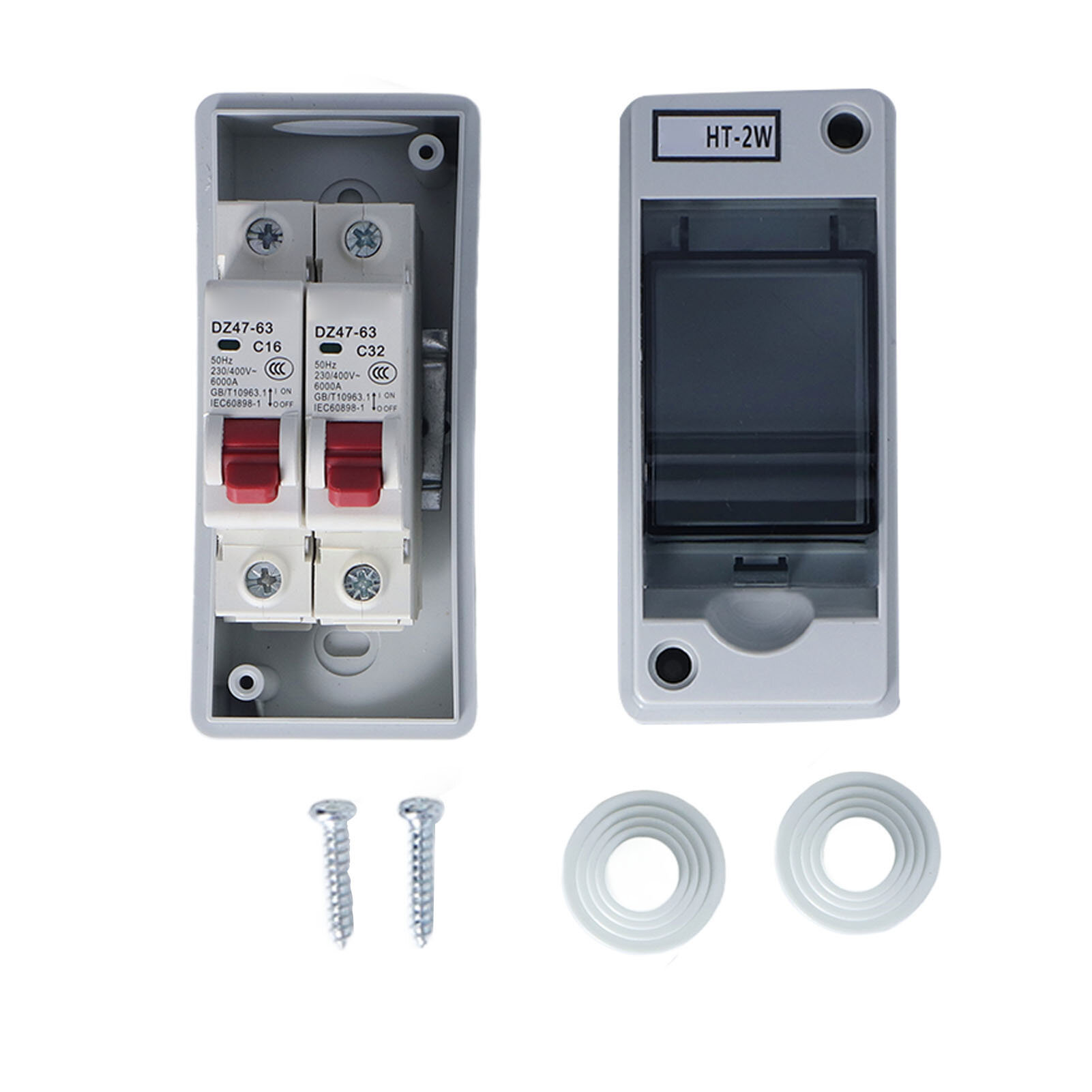 Распределительная коробка IP65, водонепроницаемая, двухсторонняя, огнестойкая, с автоматическим выключателем типа C, распределительный корпус для наружного применения, 16A, 32A.