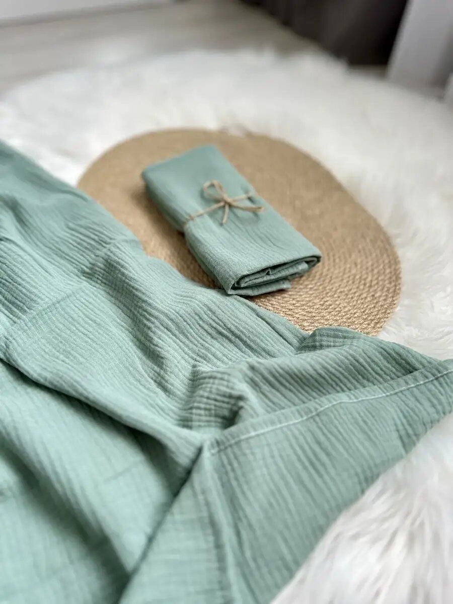 Пелёнка муслиновая для новорожденных жатая 95х65