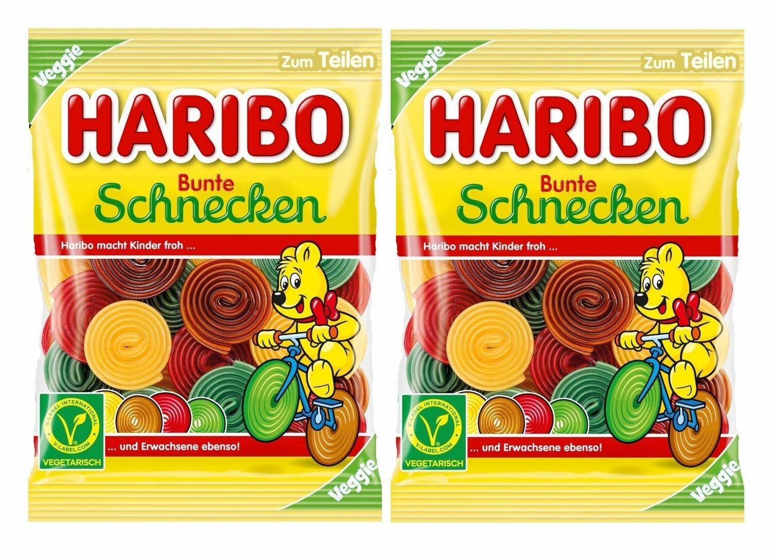 Мармелад жевательный Haribo Bunte Schnecken/ Разноцветные улитки, 2 шт. по 160 гр. (Германия)