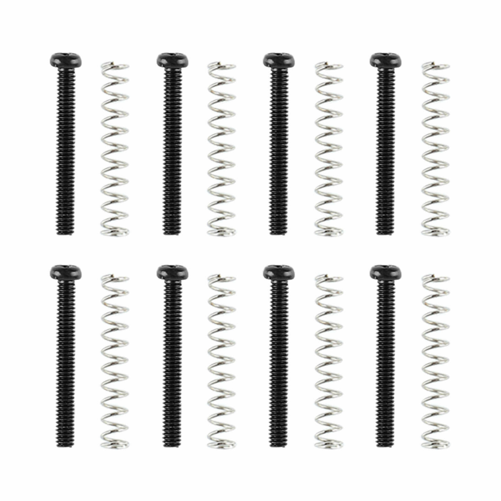 8 винтов для крепления звукоснимателей гитары, пружины, железные, с двойной пружиной, чёрные