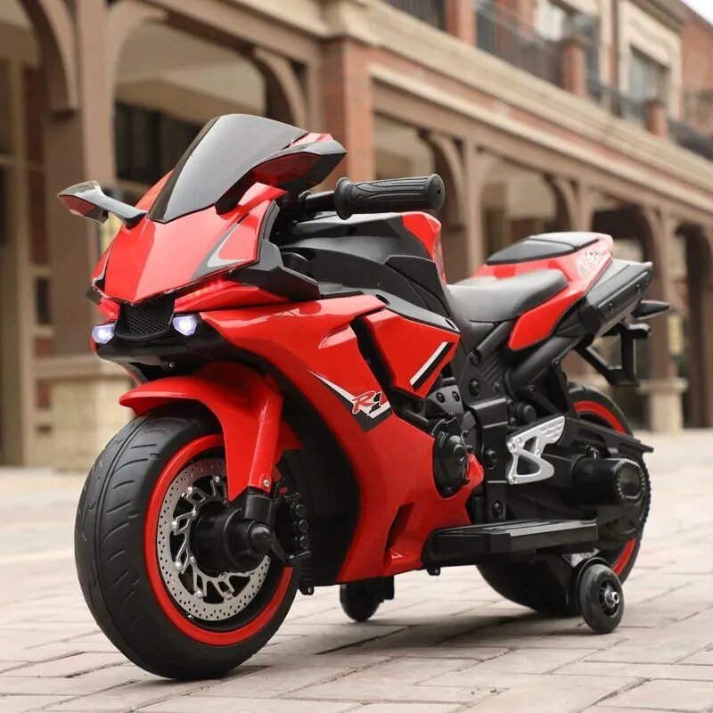 Электромобиль детский Детский электрический мотоцикл красный для детей 3-5 лет