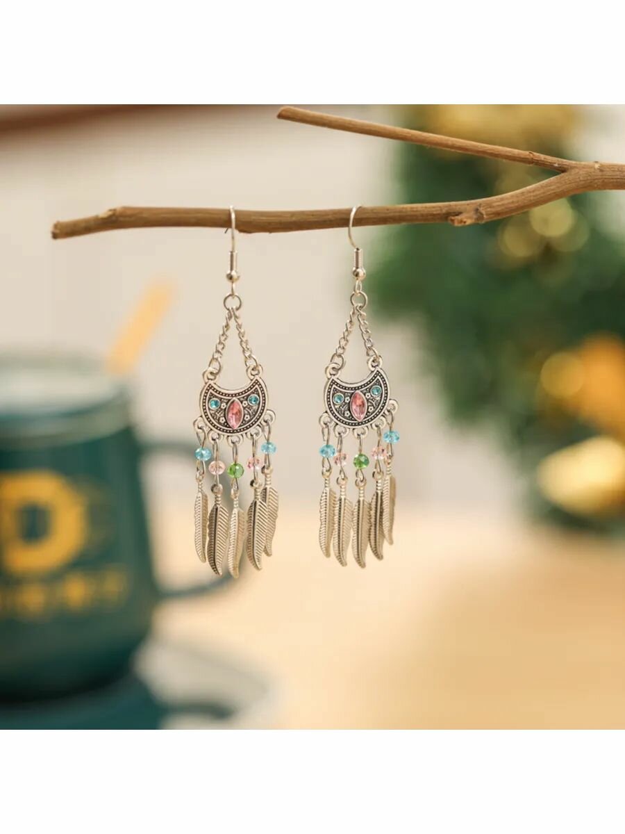 Серьги, эмаль, бирюза синтетическая