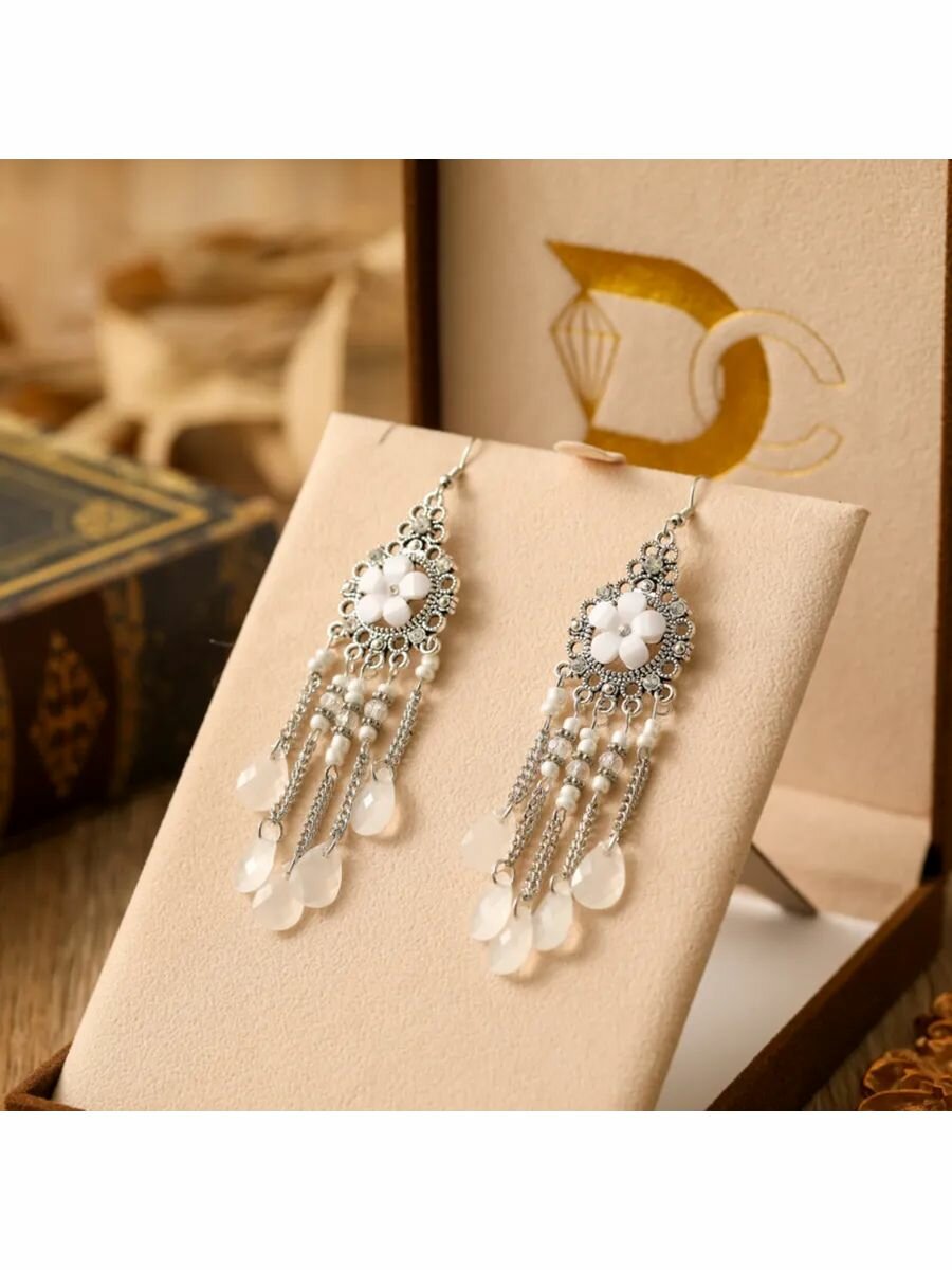 Серьги, искусственный камень