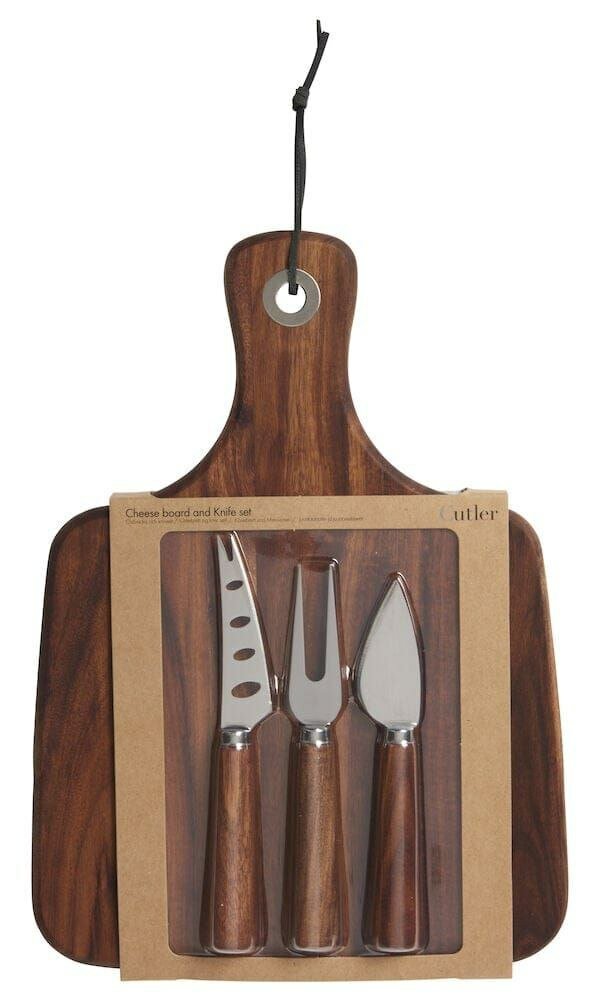 Доска для сыра из акации с 3 ножами (из Финляндии)
