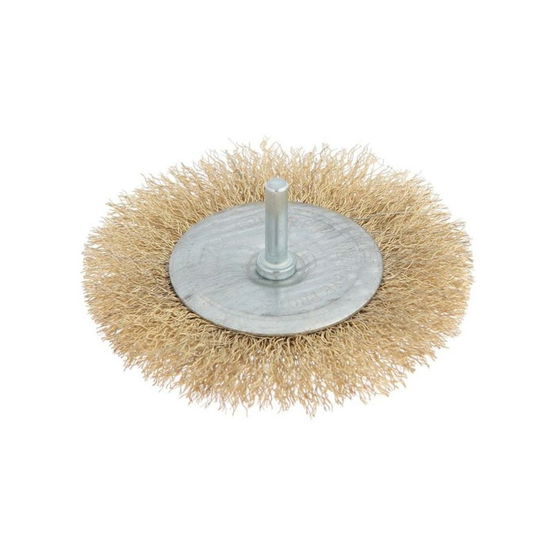 Щетка металлическая для дрели тундра, со шпилькой, плоская, 100 мм