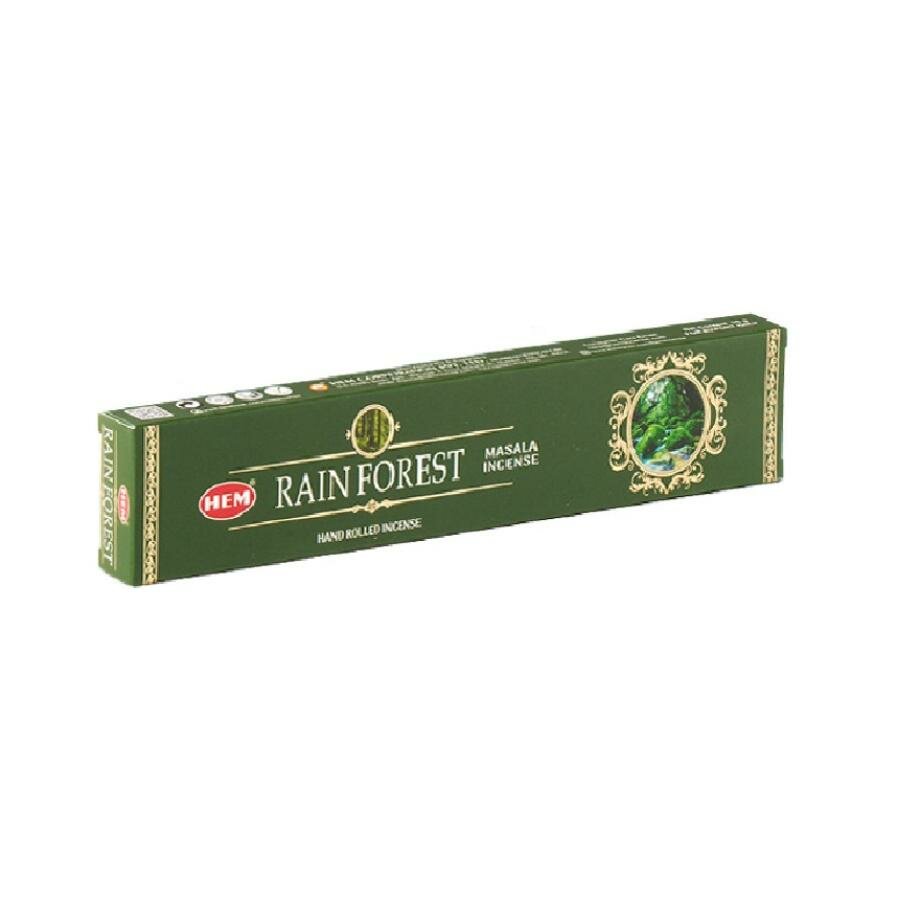 RAIN FOREST Masala Incense, Hem (тропический ЛЕС масала благовония палочки ручной работы, Хем), уп. 15 г.