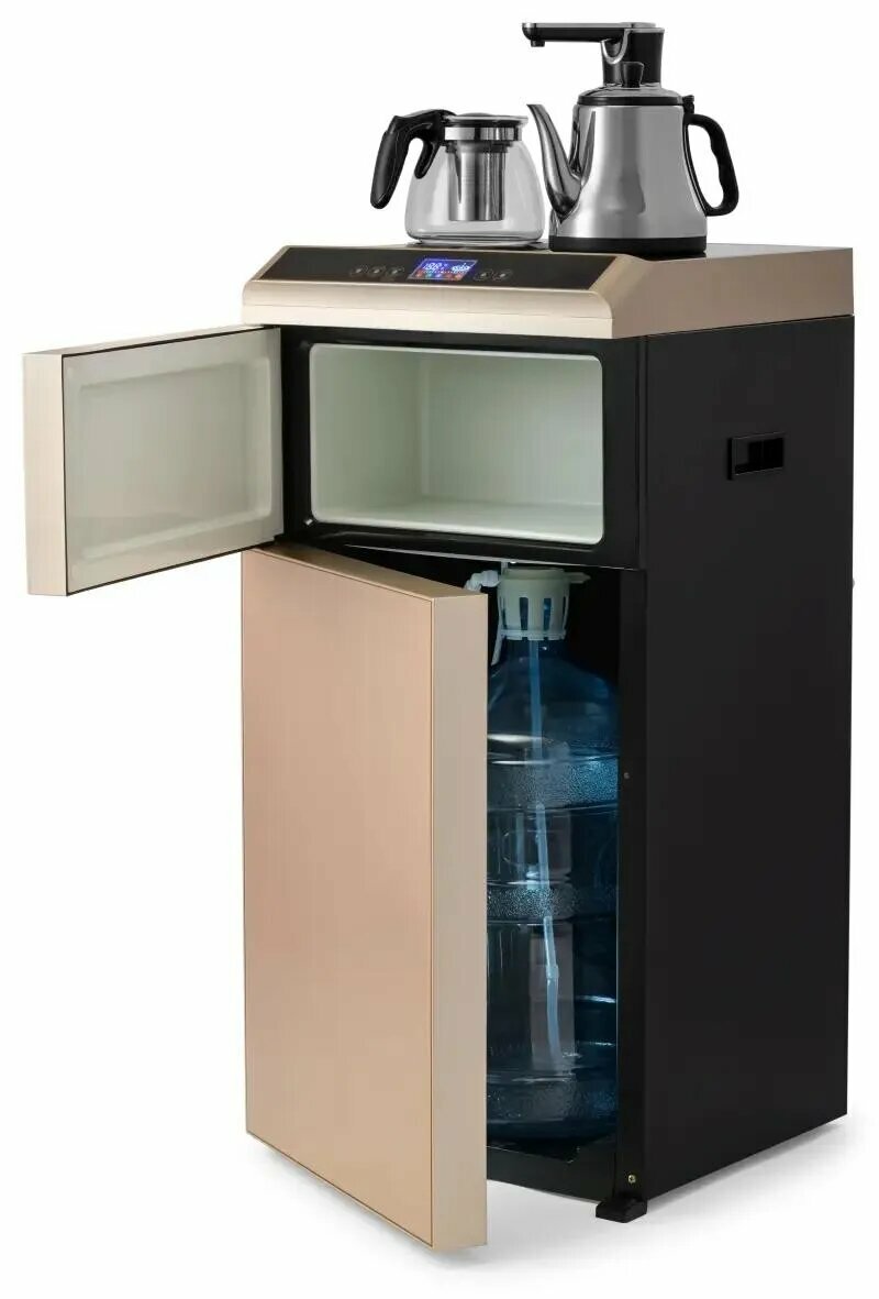 Кулер VATTEN "L49QEAT", золотистый, напольный, установка бутыли снизу, нагрев 1350Вт, охлаждение 75Вт