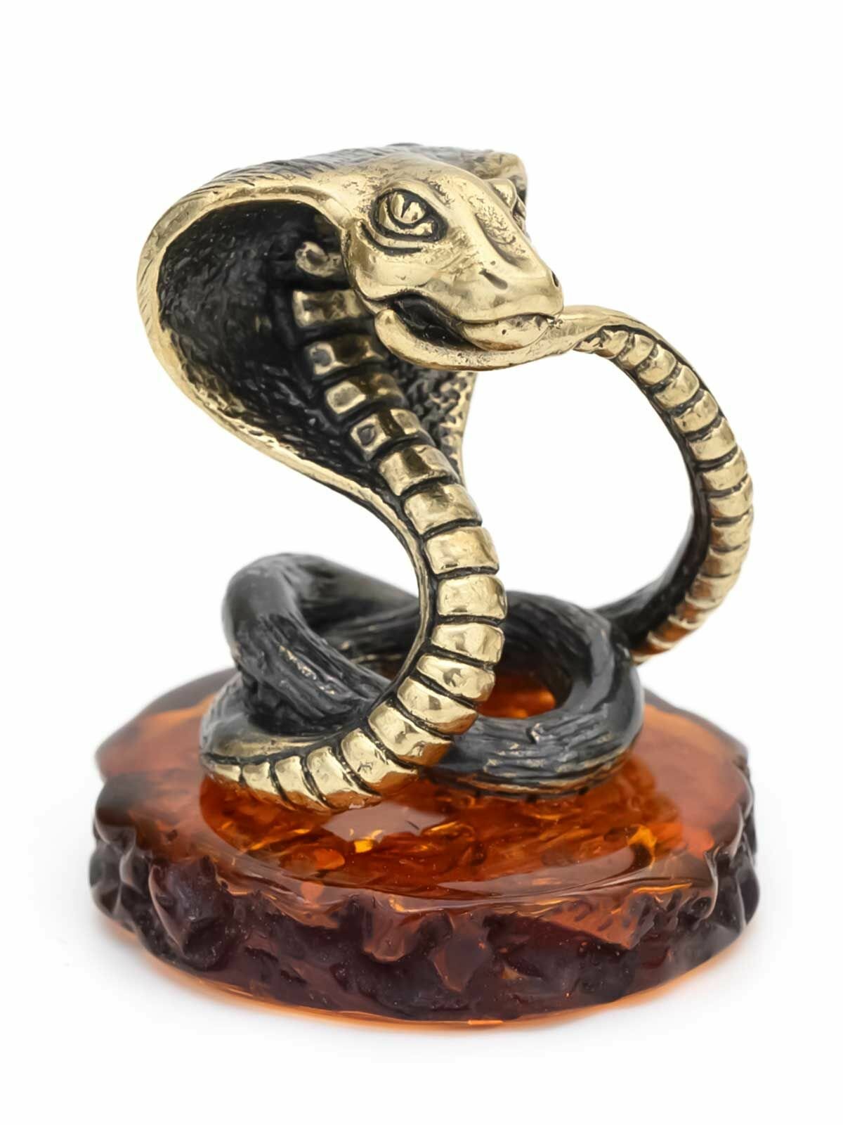 Сувенирная фигурка - Змея Милашка, Балтийский Янтарь, 3,8 см