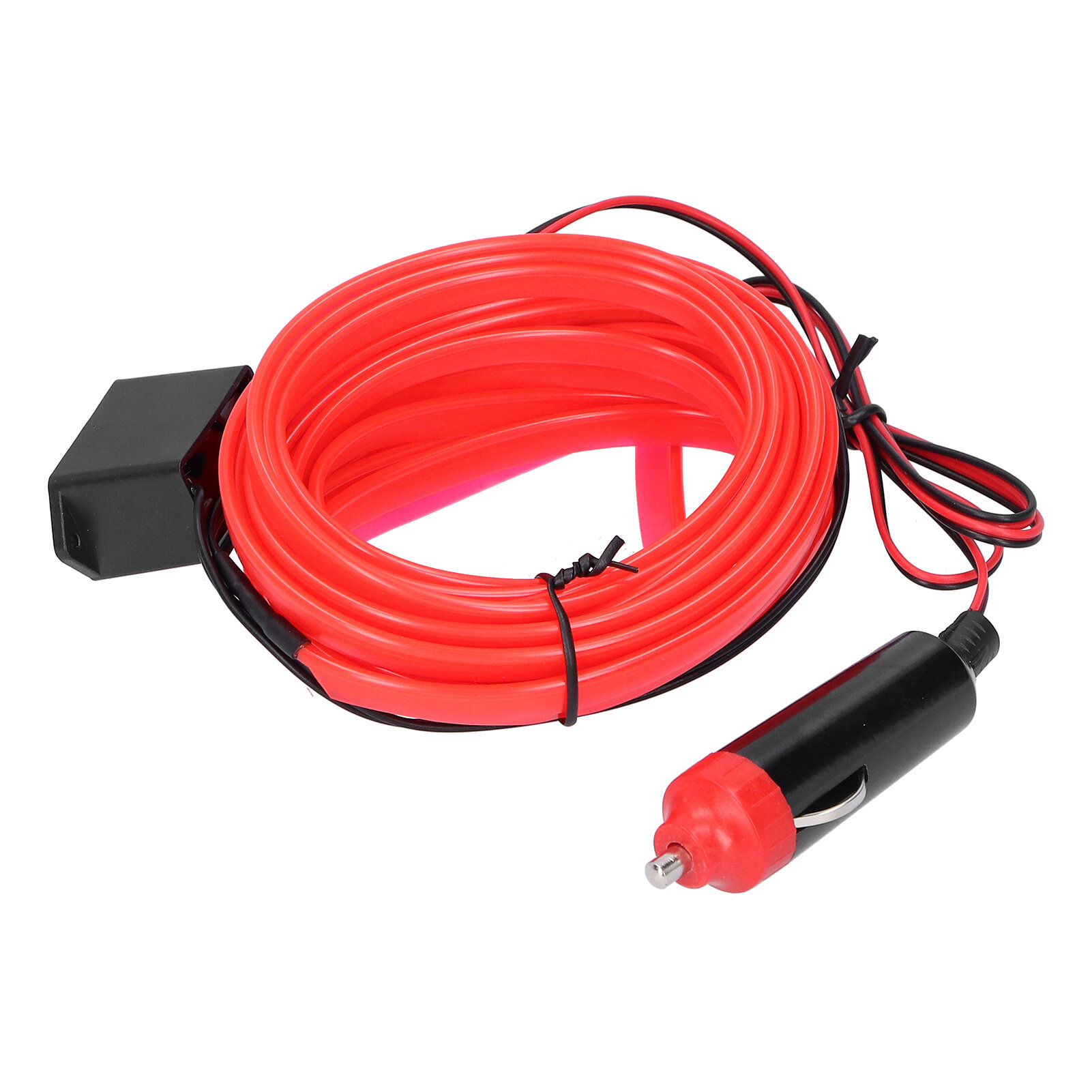 5 м 16,4 фута светодиодная лента для автомобиля, постоянное напряжение 12 В, красная, для подсветки салона автомобиля, питание от прикуривателя, гибкая лента