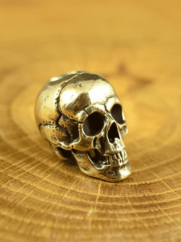 Бусина темлячная для паракорда Hobbylive, ювелирная латунь -Череп Ж