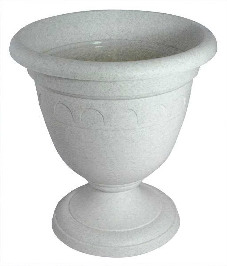 Вазон пластиковый "Колывань" 8,1л, белый мрамор, 30см, сборная конструкция, стиль для дома и сада