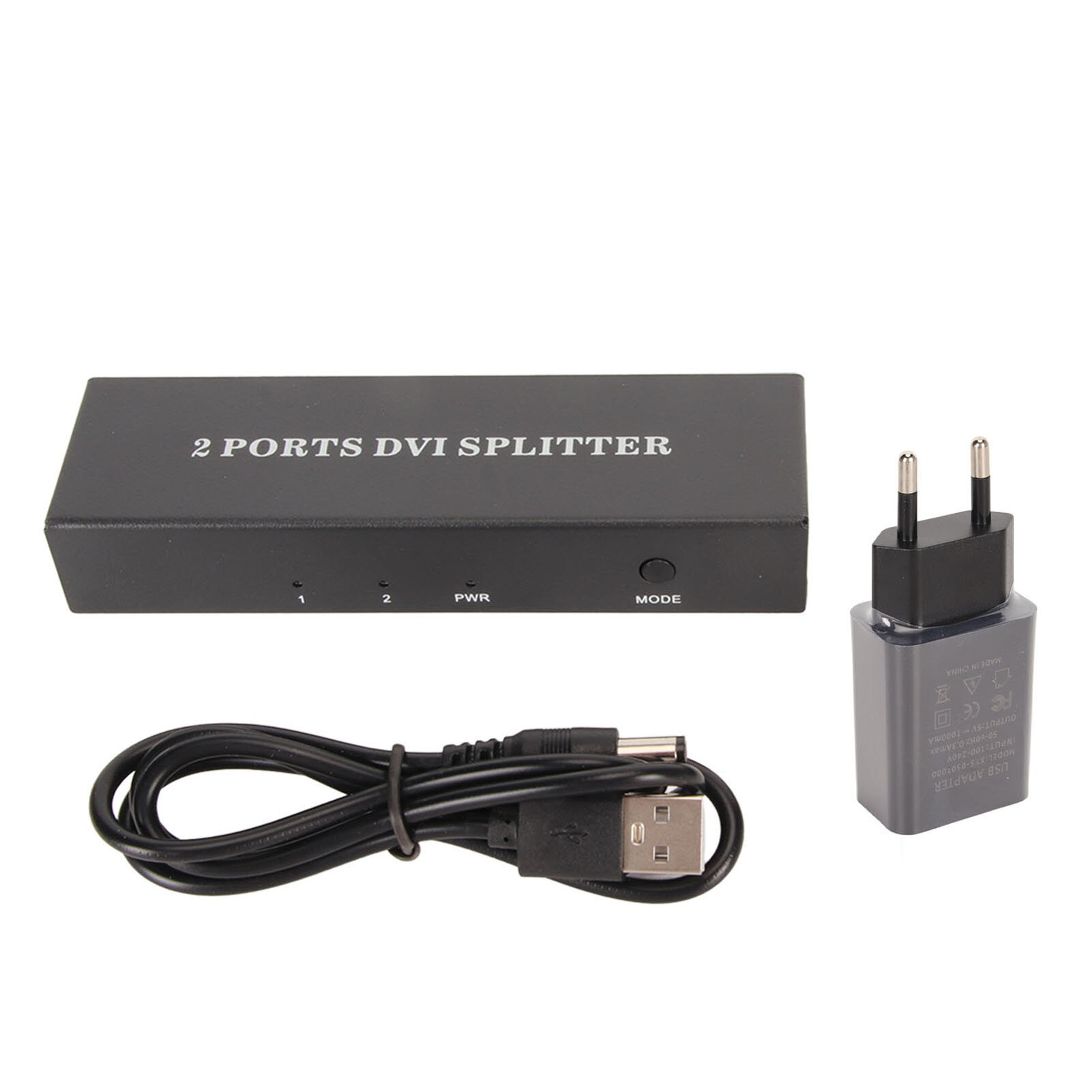 Разветвитель DVI 1x2, выход 1 в 2, поддержка разрешения до 1920x1440, 2-портовый видеоразветвитель DVI для ПК, ноутбука, DVR-проектор, HDTV, вилка европейского стандарта