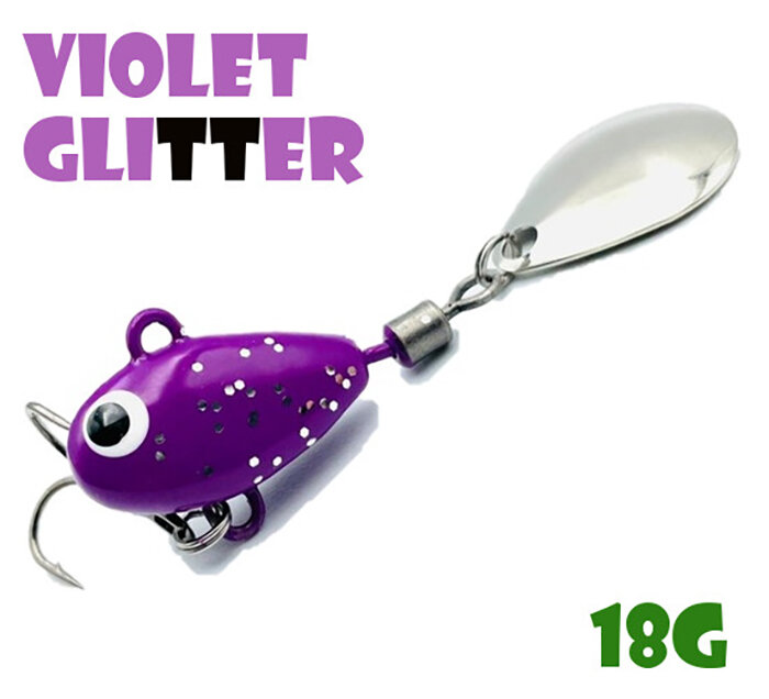 Блесна Тейл-Спиннер для рыбалки Uf-Studio Hurricane 18g #Violet Glitter