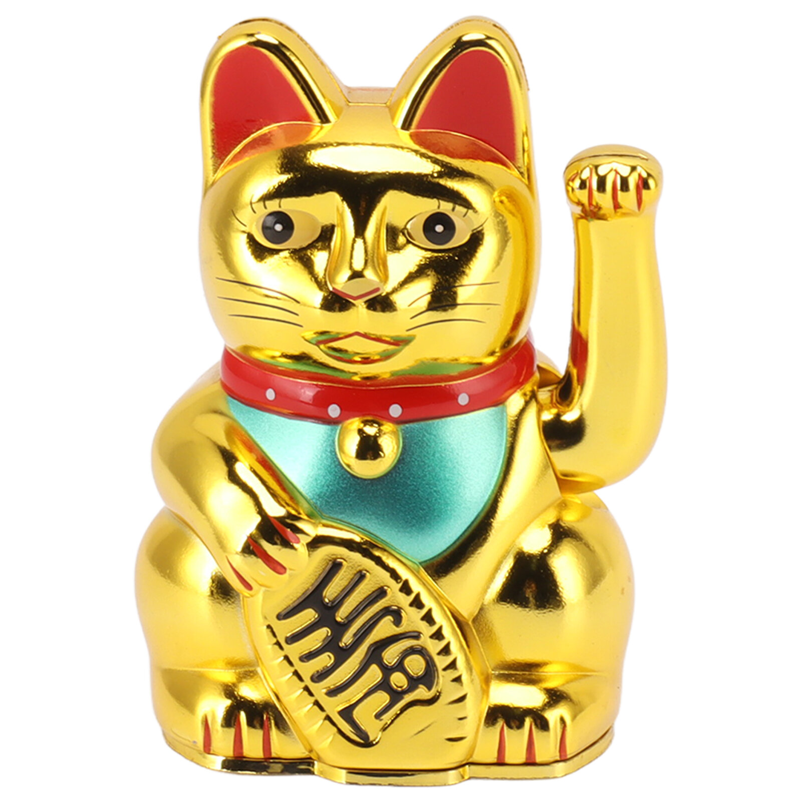 4 Inch Lucky Cat Decor Hand Waving Welcoming for Home Desk Ornament Gift Giving Gold