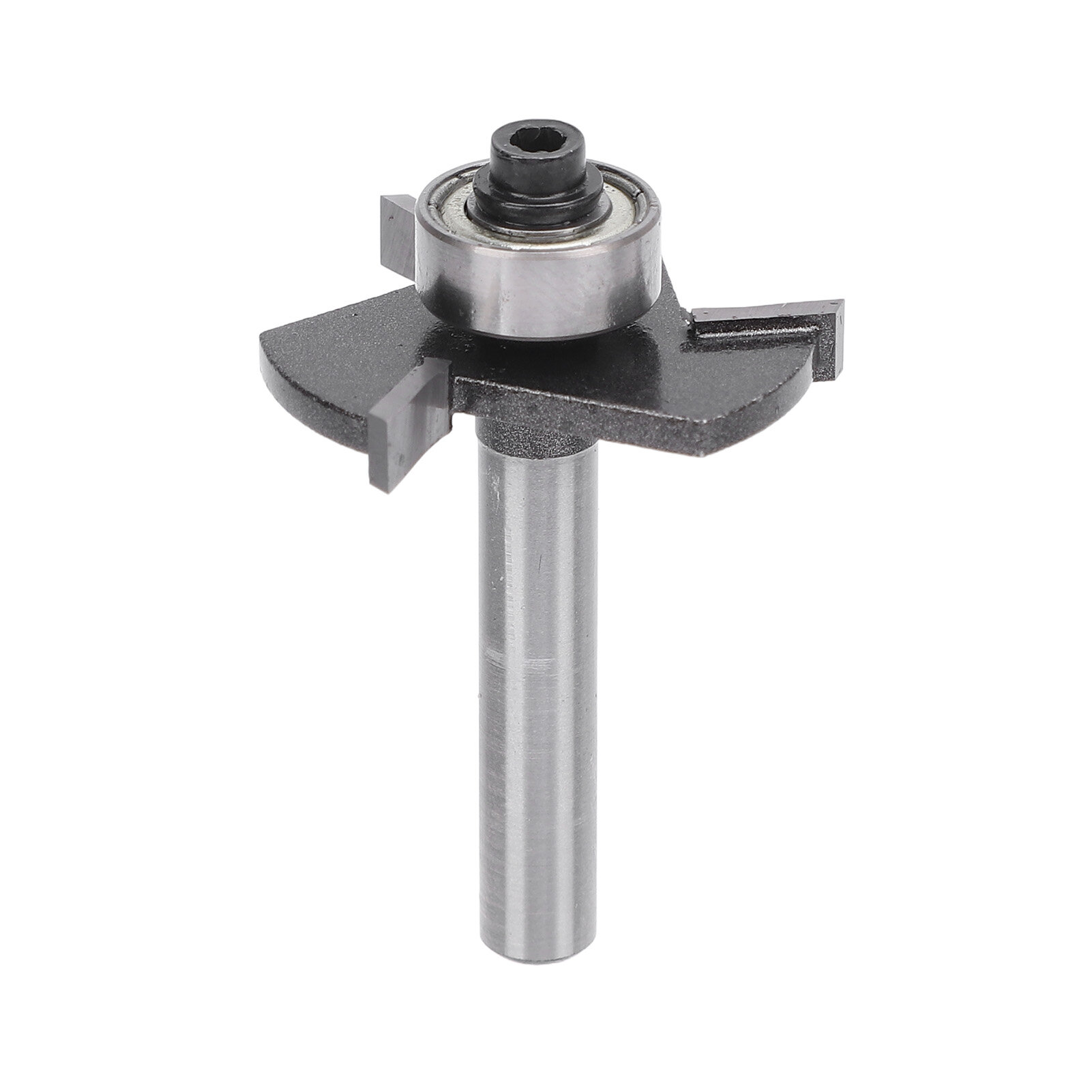 Фреза Т-образной формы с хвостовиком 1/4 дюйма, 3 зубья, шарикоподшипник, для нарезки пазов в древесине и фанере, высота резки 5/32 дюйма.