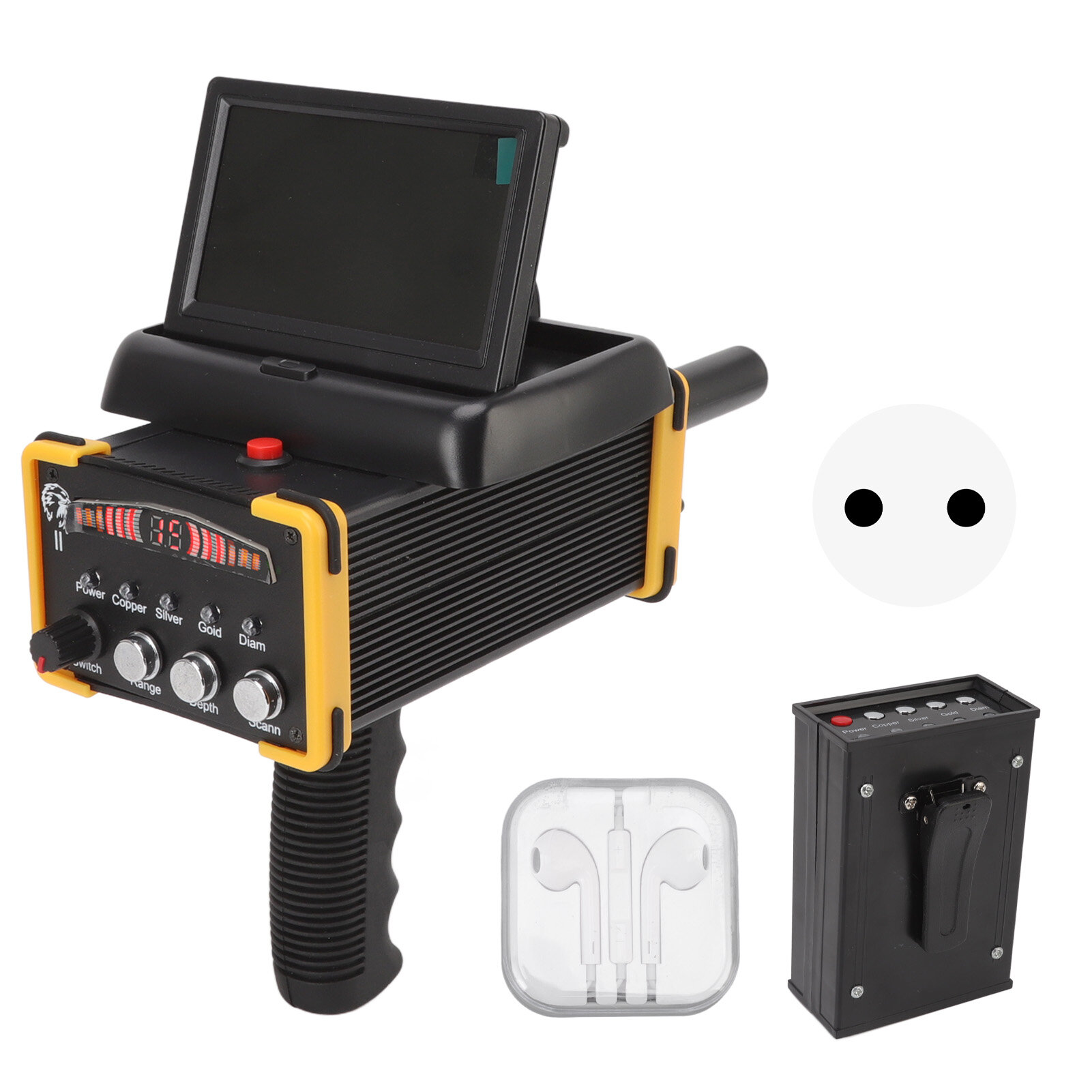 30-метровый глубинный металлоискатель со складывающимся экраном, искатель золота, сканер металлов, дальность поиска 1000 м, модель GR9000, питание 100‑240 В, вилка евростандарта.