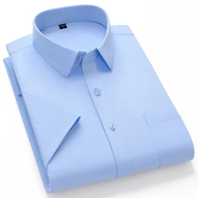 Большие размеры 7XL, летние мужские рубашки с короткими рукавами из бамбукового волокна, облегающие, формальные, мягкие, против морщин, офисная белая, розовая одежда