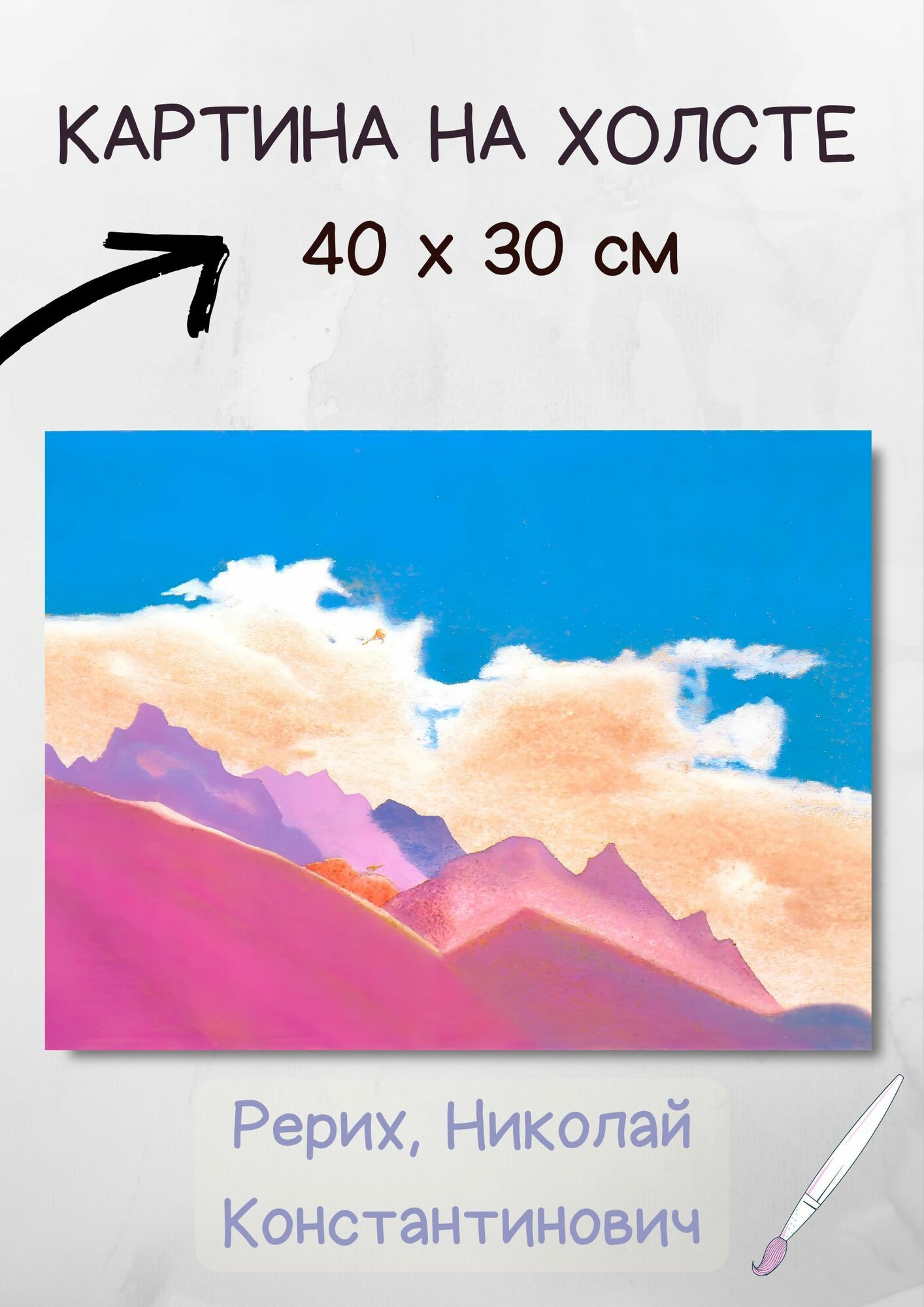 Рерих Николай Константинович "Гималаи (Этюд) (09)". Картина на холсте 30х40 см репродукция