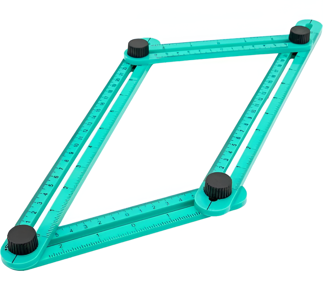 Линейка многофункциональная, копировальная, пластиковая, 4 части, Sturm