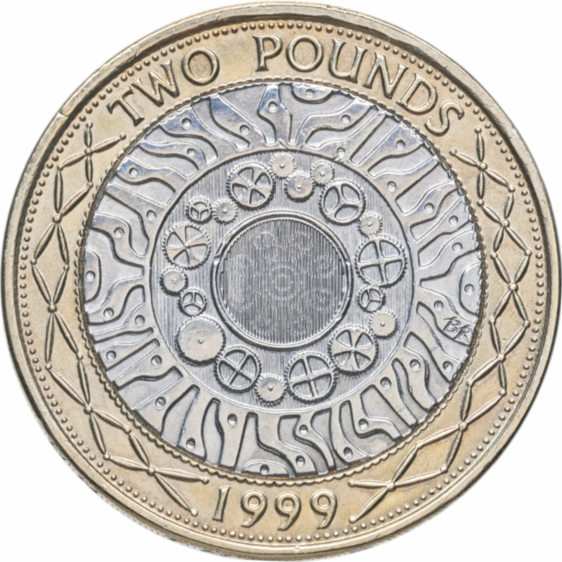 Великобритания 2 фунта pounds 1999, Биметалл, в сохранности AU